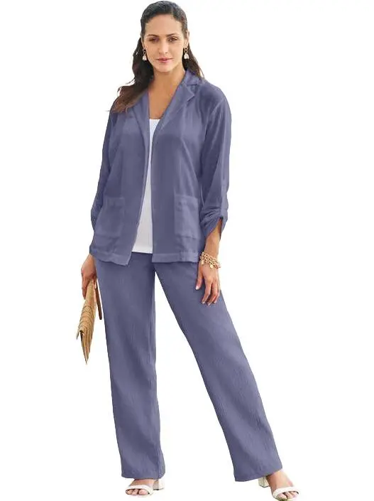 JESSICA LONDON Gauze Blazer - Deep Dusk
