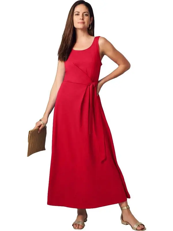 JESSICA LONDON Side Tie Maxi Dress - Vivid Red