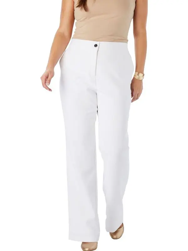 JESSICA LONDON Tummy Control Bi-stretch Bootcut Pant - White