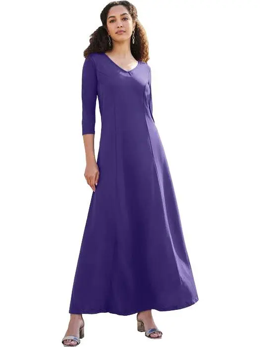 JESSICA LONDON Double-v Maxi Dress - Midnight Violet