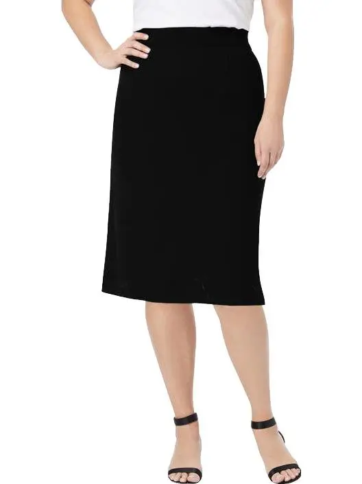 JESSICA LONDON Tummy Control Bi-stretch Pencil Skirt - Black