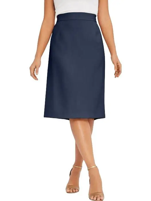 JESSICA LONDON Tummy Control Bi-stretch Pencil Skirt - Navy
