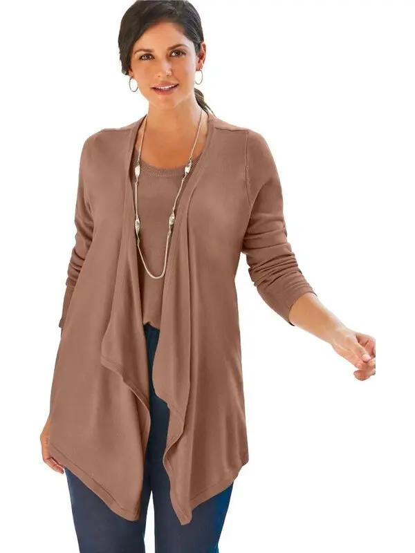 JESSICA LONDON Flyaway Cardigan - Creamy Mocha