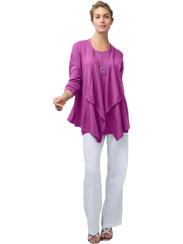 JESSICA LONDON Flyaway Cardigan - Deep Orchid