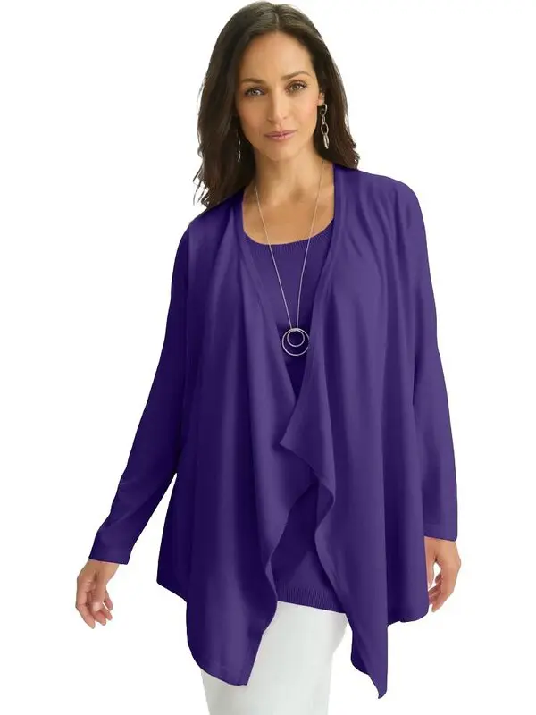 JESSICA LONDON Flyaway Cardigan - Midnight Violet