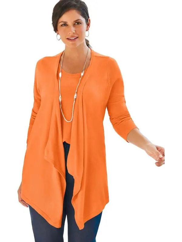 JESSICA LONDON Flyaway Cardigan - Orange Twist