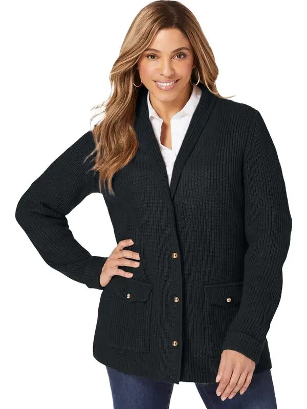 JESSICA LONDON Shaker Knit Blazer - Black