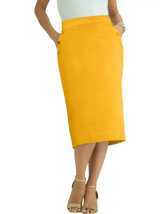 JESSICA LONDON Linen Sailor Skirt - Sunset Yellow