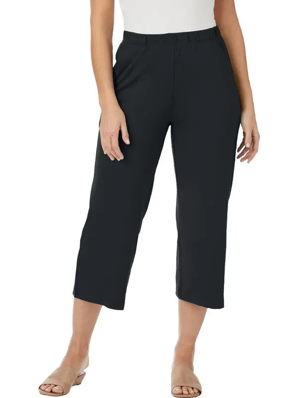JESSICA LONDON Soft Ease Wide Crop - Black