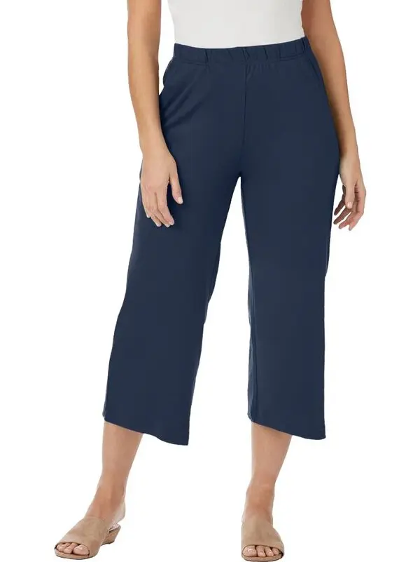 JESSICA LONDON Soft Ease Wide Crop - Navy