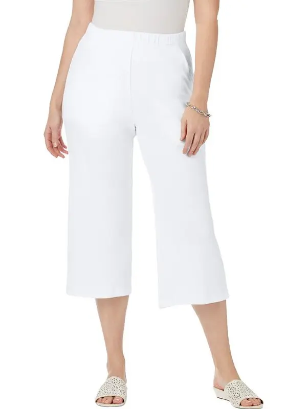 JESSICA LONDON Soft Ease Wide Crop - White