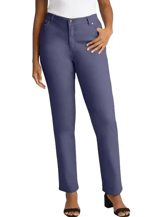 JESSICA LONDON True Fit Stretch Denim Straight Leg Jeans - Deep Dusk