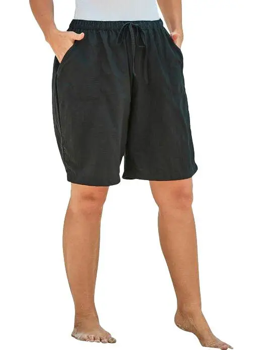 SWIM 365 Taslon® Cover Up Board Shorts With Built-in Brief - Black