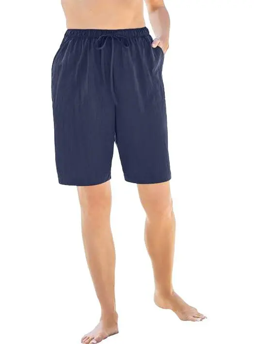 SWIM 365 Taslon® Cover Up Board Shorts With Built-in Brief - Navy