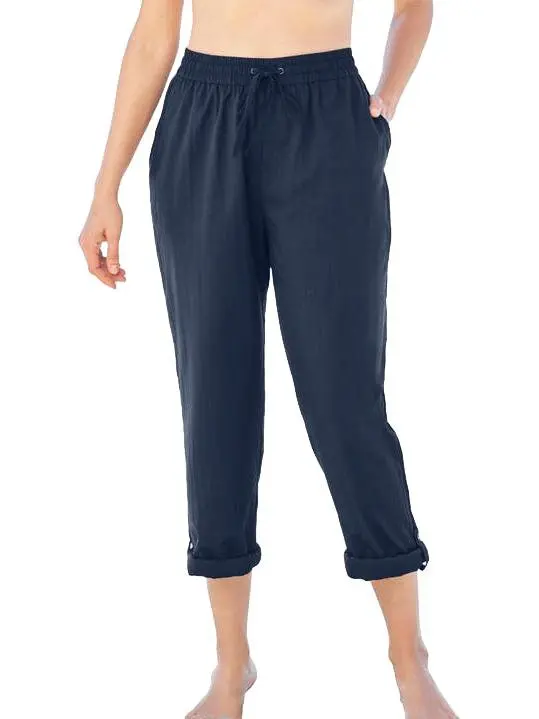 SWIM 365 Taslon® Cover-up Roll-up Pant - Navy