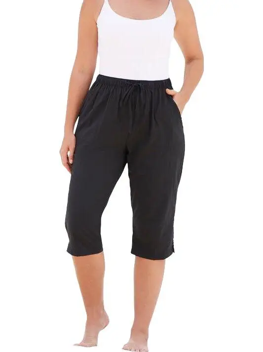 SWIM 365 Taslon® Cover Up Capri Pant - Black