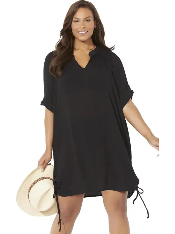 SWIMSUITS FOR ALL Cover Up Tunic - Black