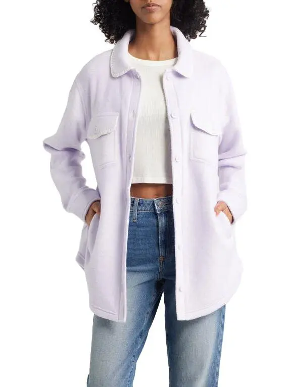 THREAD & SUPPLY Whipstitch Fleece Shirt Jacket - Lavender Cream