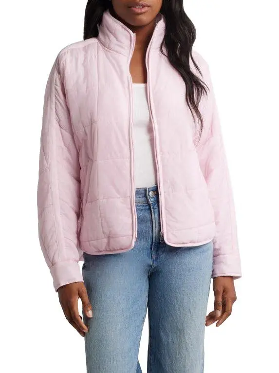 THREAD & SUPPLY Box Quilted Zip Jacket - Light Pink