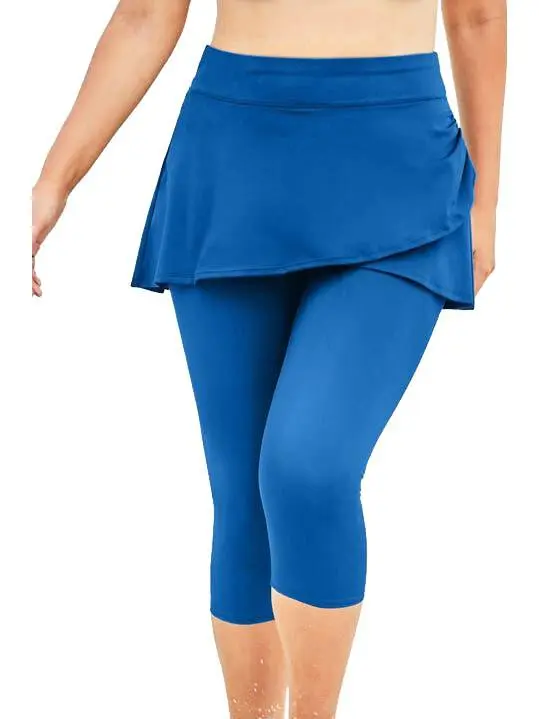 SWIM 365 Skirted Swim Capri Pant - Dream Blue