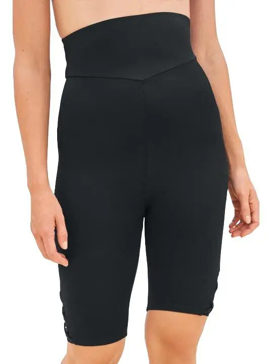 SWIM 365 Lattice-detailed High-waist Bike Short - Black