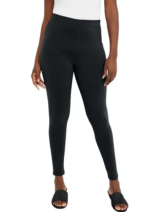 JESSICA LONDON Everyday Stretch Cotton Legging - Black