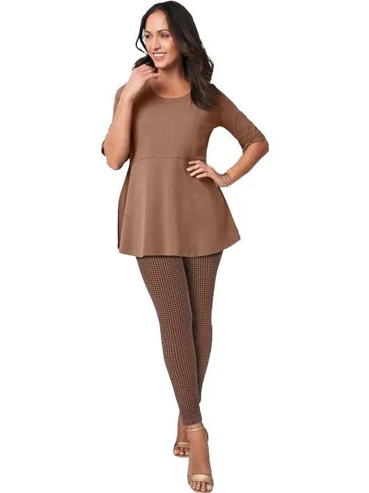 JESSICA LONDON Everyday Stretch Cotton Legging - Mocha Black Mini
