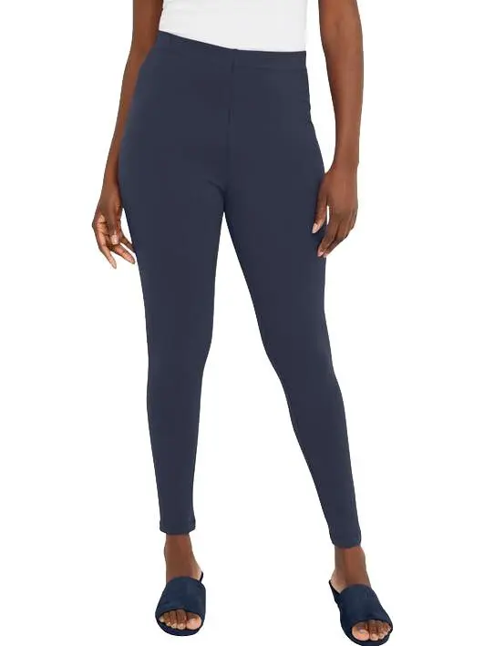 JESSICA LONDON Everyday Stretch Cotton Legging - Navy