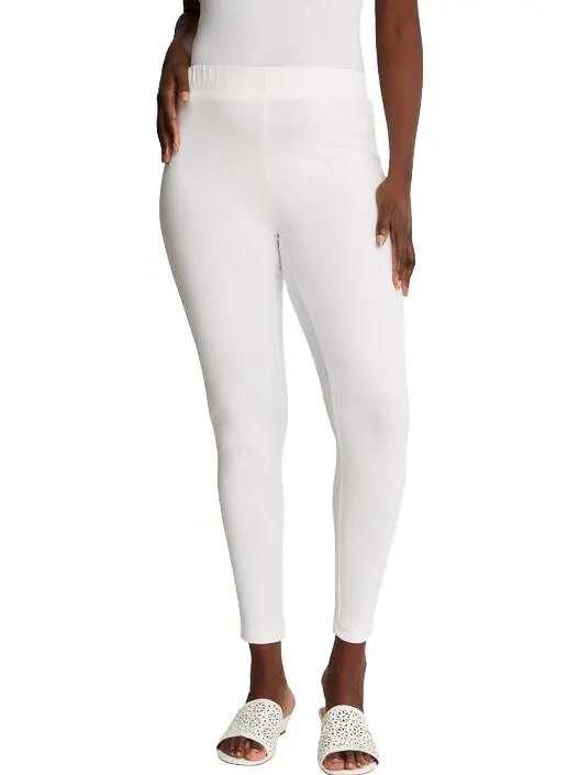 JESSICA LONDON Everyday Stretch Cotton Legging - White