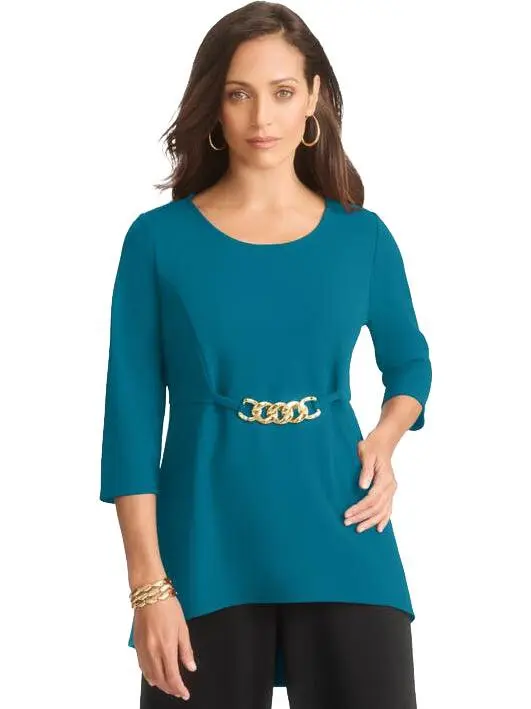 JESSICA LONDON High-low Buckle Tunic - Deep Teal