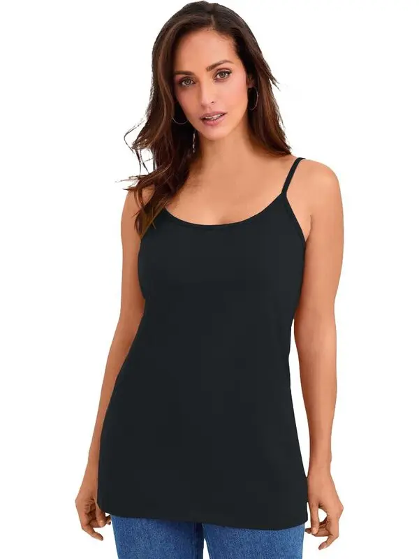 JESSICA LONDON Stretch Cotton Cami - Black
