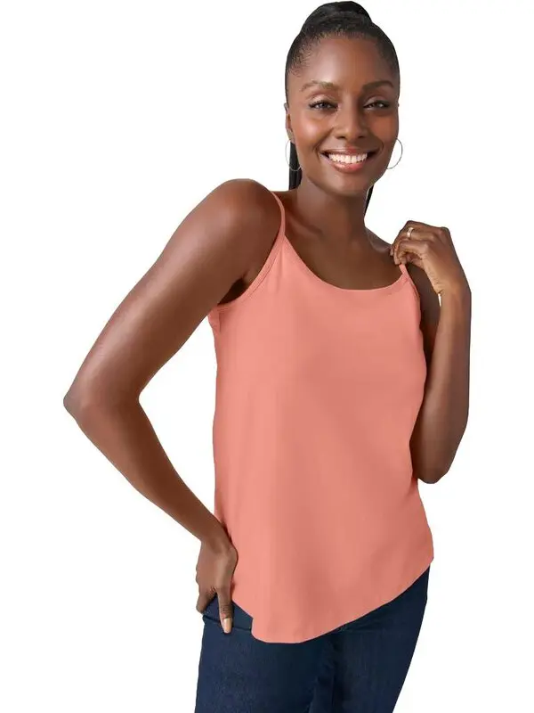 JESSICA LONDON Stretch Cotton Cami - Desert Coral