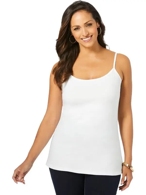 JESSICA LONDON Stretch Cotton Cami - White