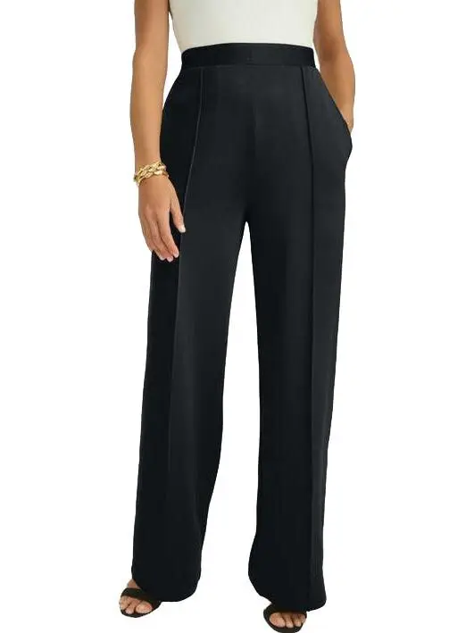JESSICA LONDON Perfectease Wide Leg Pant - Black