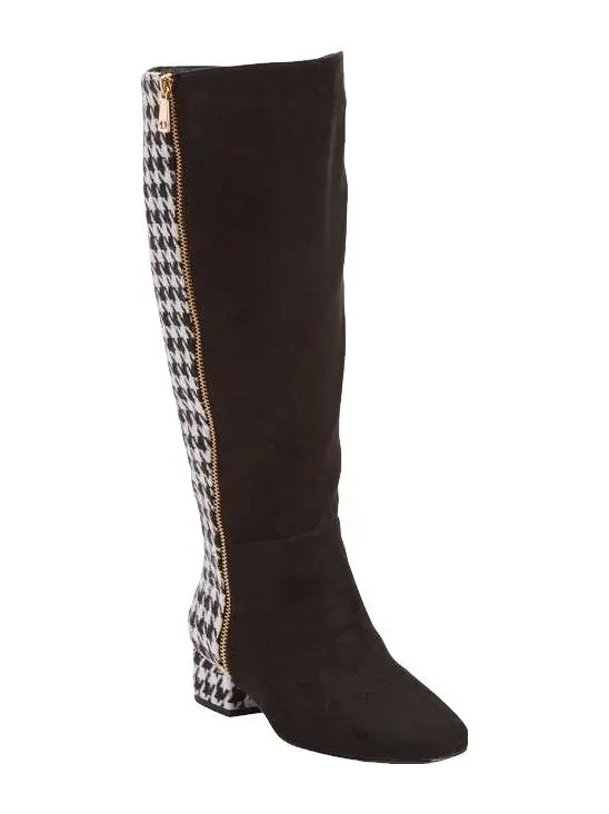 COMFORTVIEW Emerald Tall Wide Calf Boots - Houndstooth