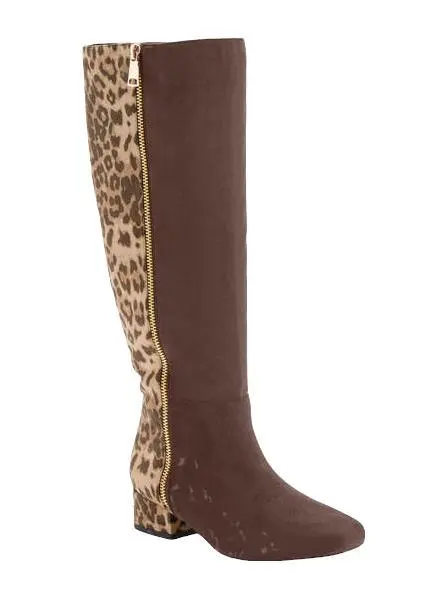 COMFORTVIEW Emerald Tall Wide Calf Boots - Leopard