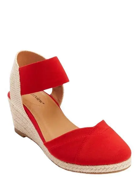 COMFORTVIEW Espadrille With Jute-wrapped Wedge - Classic Red