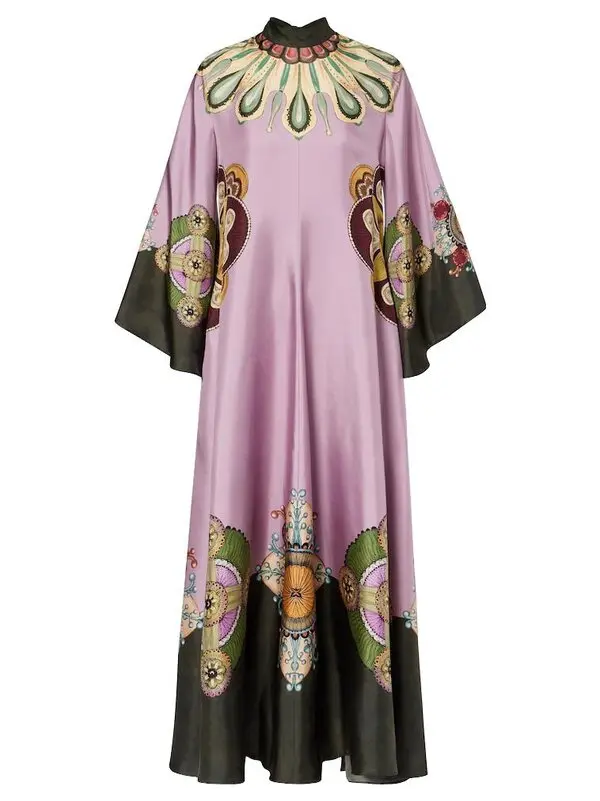 La DoubleJ Magnifico Printed Silk Twill Kaftan - Multicoloured