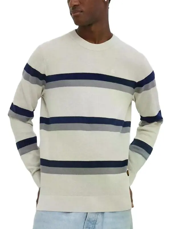 G-star Raw Striped Crew-neck Sweater - Neutrals