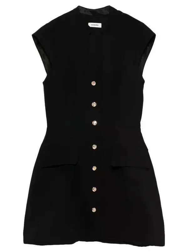 Sandro Button-front Mini Dress - Black