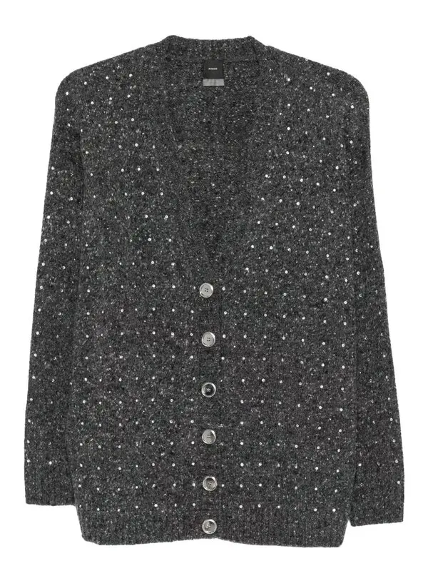Pinko Crystal-embellished Cardigan - Grey