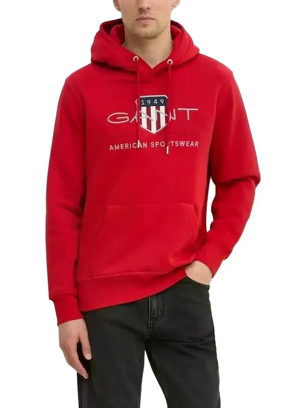 Gant Embroidered Logo Hoodie - Red