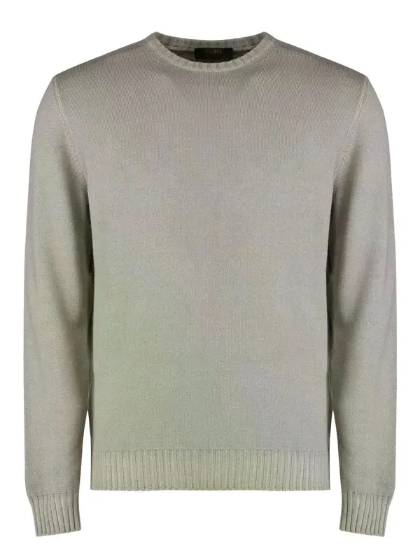 MOORER Long-sleeve Ribbed-knit Sweater - Grey