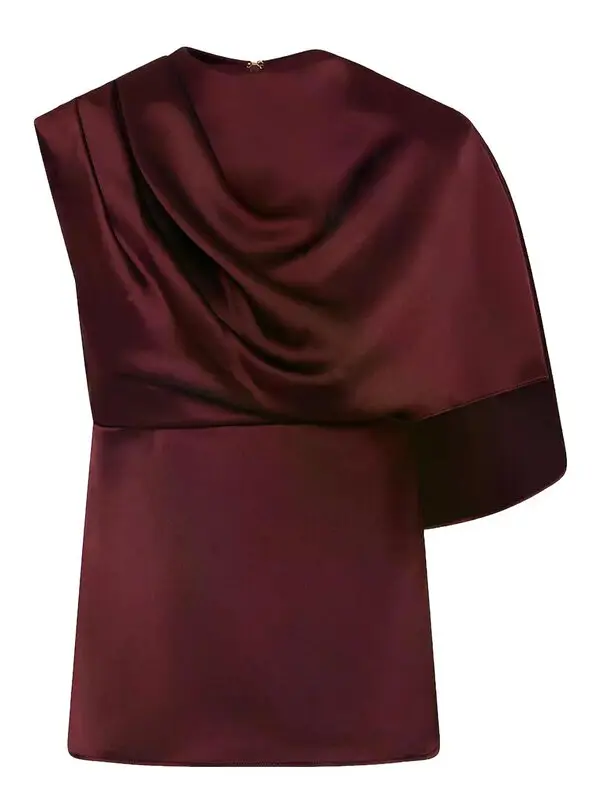 Rebecca Vallance Avalon Draped One-shoulder Top - Red