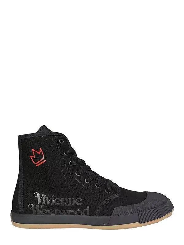 VIVIENNE WESTWOOD Logo-print High-top Sneakers - Black