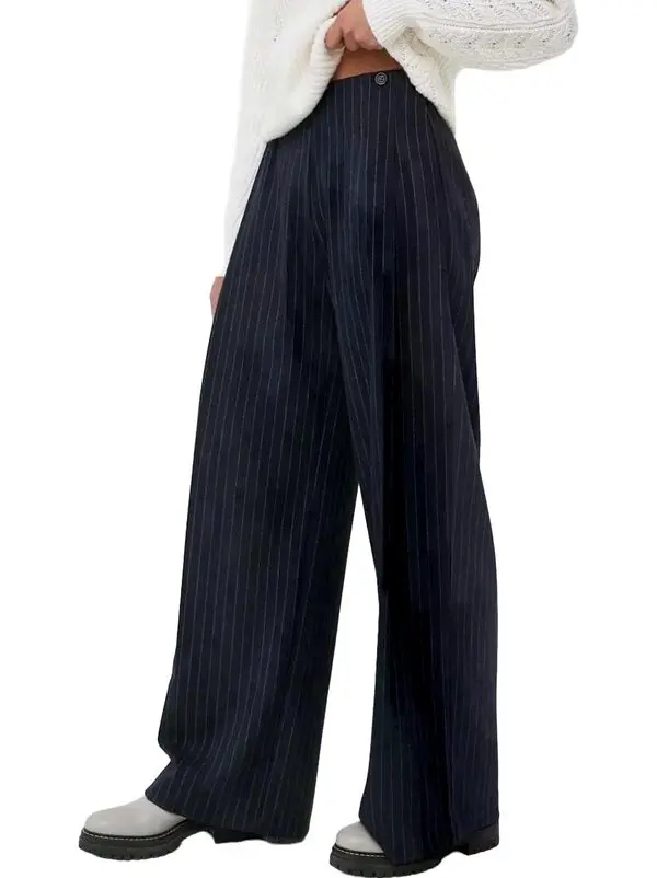 SILVIAN HEACH Pinstripe Pleated Trousers - Blue