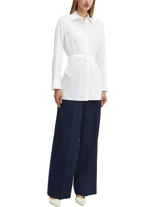Liviana Conti Belted Shirt Top - White