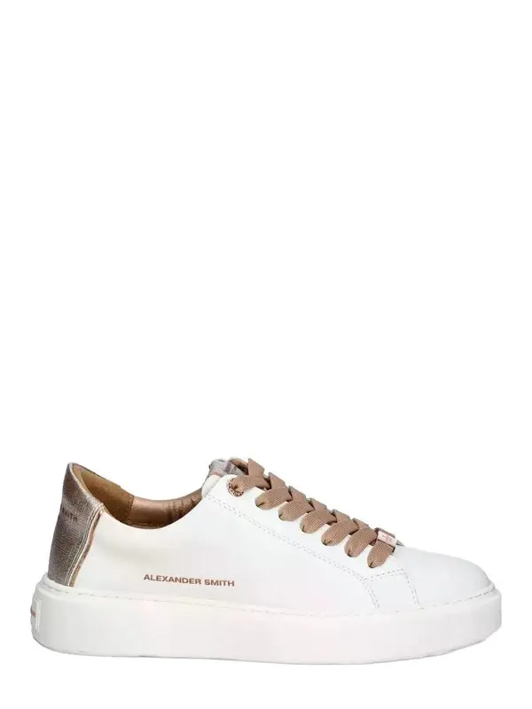ALEXANDER SMITH Leather Lace-up Sneakers - White