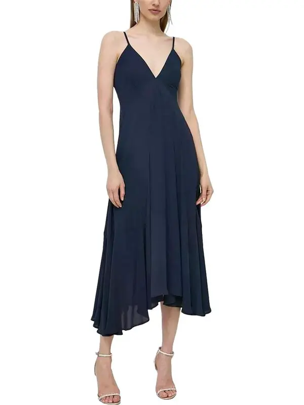 SILVIAN HEACH Sleeveless Asymmetric Midi Dress - Blue