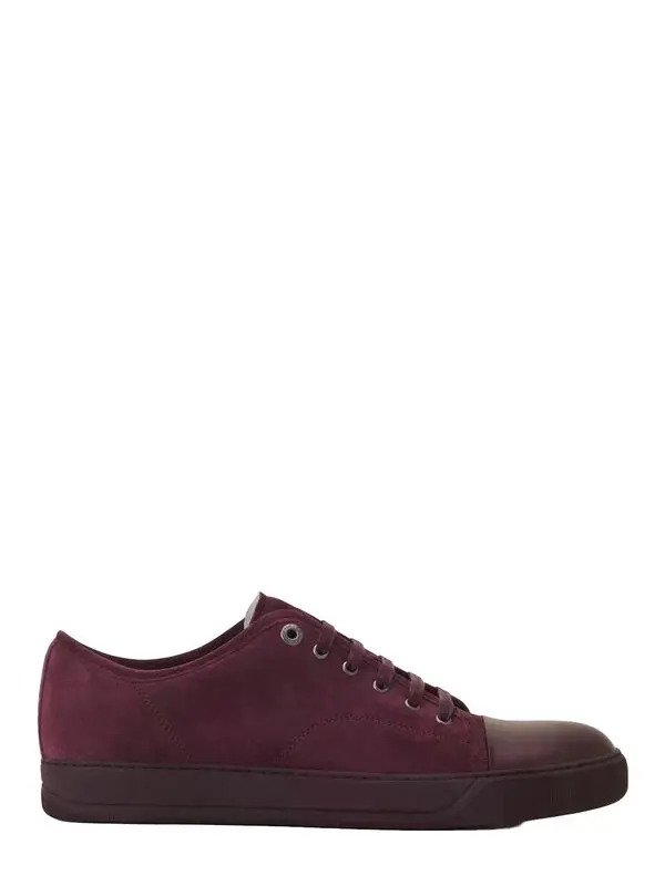 LANVIN Suede Cap-toe Sneakers - Red